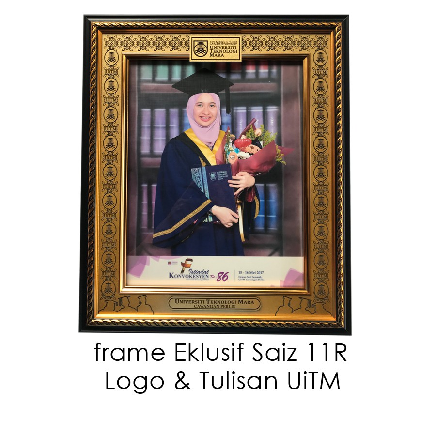Frame Gambar Konvokesyen, Eklusif 11r Logo & Tulisan UiTM Diukir ...