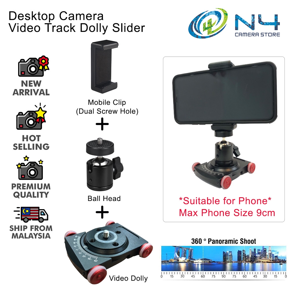 Desktop Camera Video Track Dolly Slider Electric Dolly Truck ( 360 ...