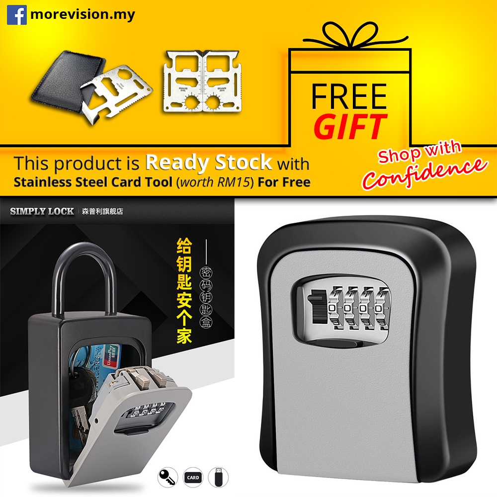 Key Locker Storage Security Lock Box Home Stay Wall Mounted Metal ...