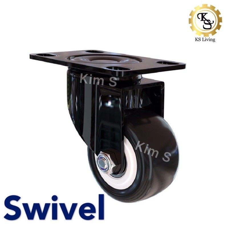 Kim.S 50mm (2”inch)PU Caster Castor Swivel & Fix & Brake Caster Wheel ...