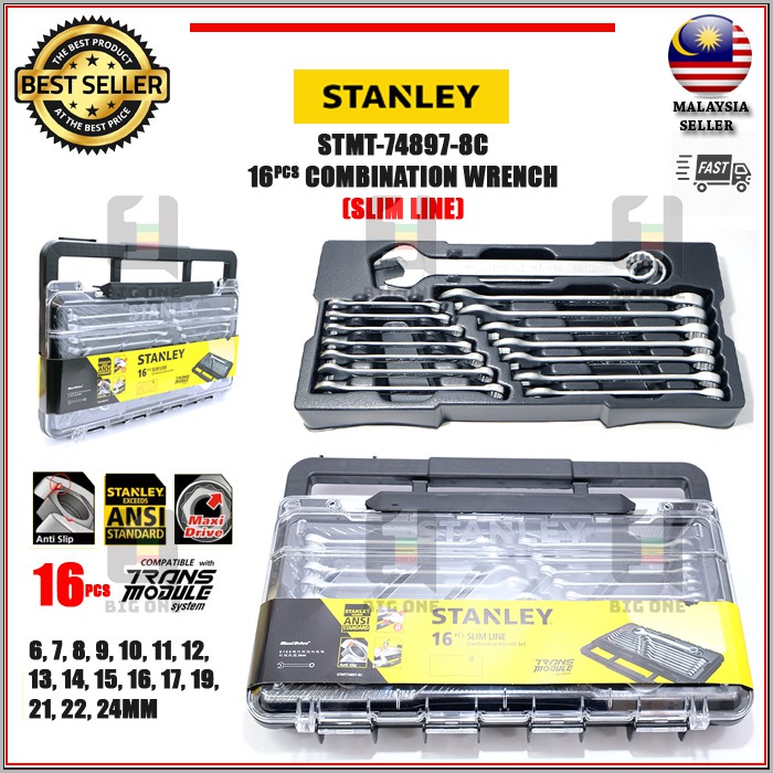 (6-24MM ) PREMIUM STANLEY STMT-74897-8C 74897 16PCS CRV SLIM LINE ...