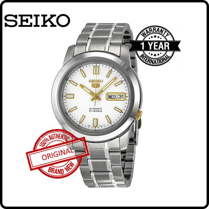 SNKK07K1 CLASSIC SEIKO 5 Men Original Brand New Automatic Analog White ...