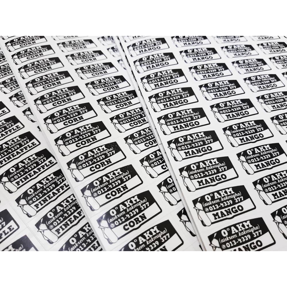 5sen/1000pcs CUSTOM FLAVOR Sticker Label Aiskrim Malaysia | Shopee Malaysia