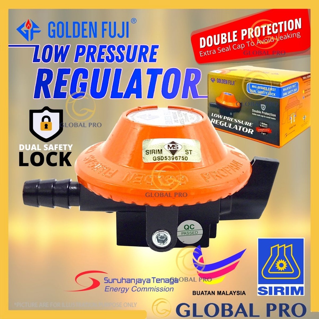 Golden Fuji 182DPDL LPG Low Pressure Gas Regulator Dual Safety Lock Gas ...