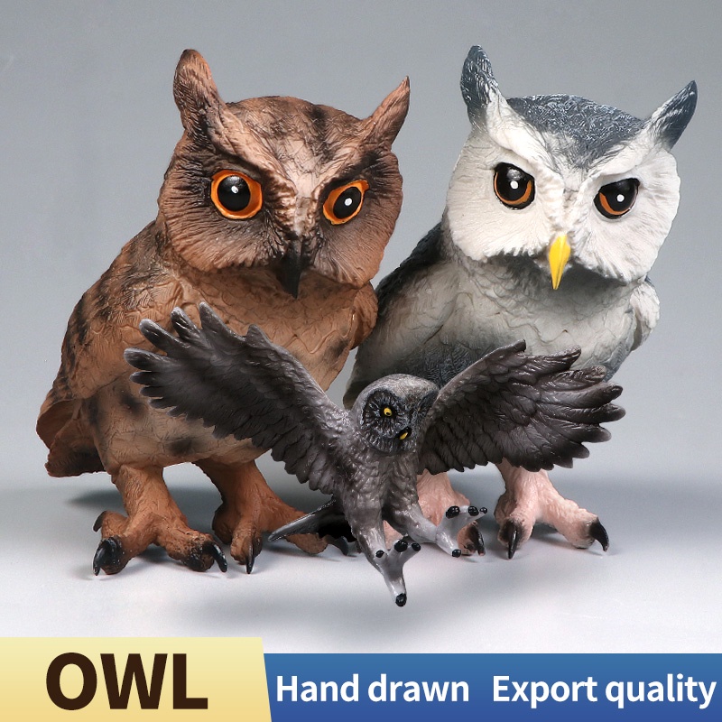 Bird Solid Simulation Rubber Toy Animal Owl Model Action Figures ...