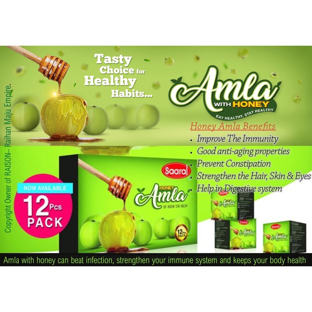 Saaral Amla with Honey 1 Box x 12 Single Pcs Amla -Nutritional Health ...