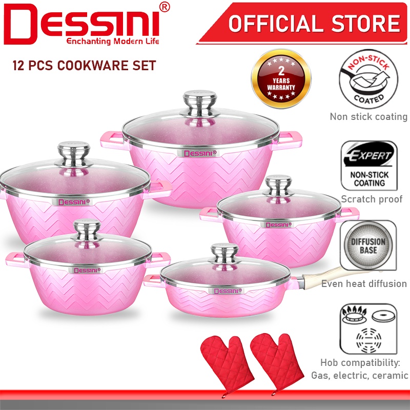 DESSINI ITALY WSB-12-S Die Cast Aluminium Non Stick Casserole Pot Bowl ...