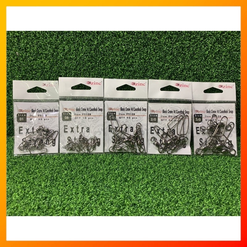 Zinc Black Crane With Coastlock Snap Fishing Swivel (Ref: 9910B ...