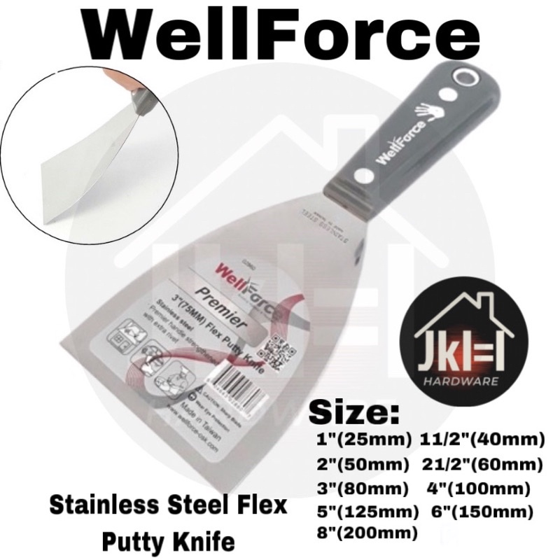 WELLFORCE PREMIER STAINLESS STEEL PUTTY KNIFE/SCRAPER (HEAVY DUTY) 100%original ready stock ...