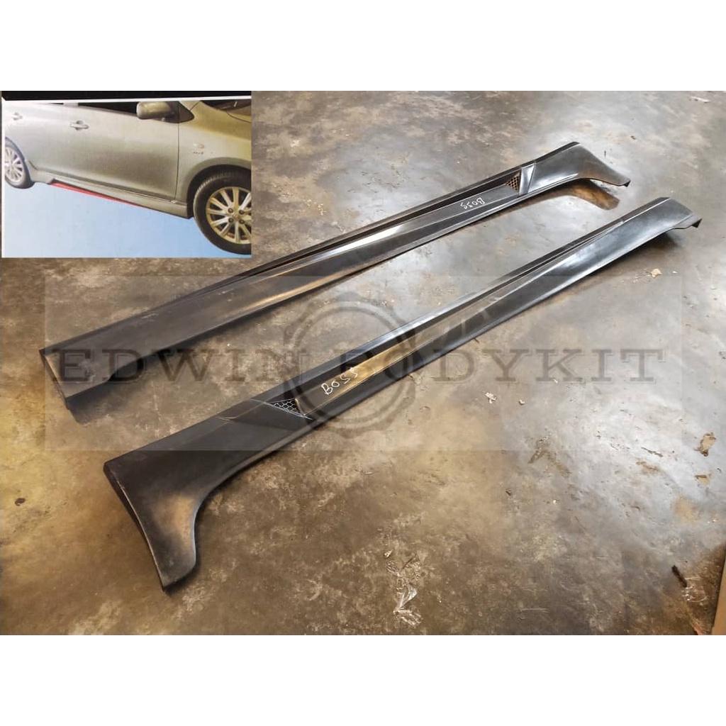Toyota Vios 2012 Drive 68 Side Skirt PU Bodykit Tepi Skirt Pu material ...