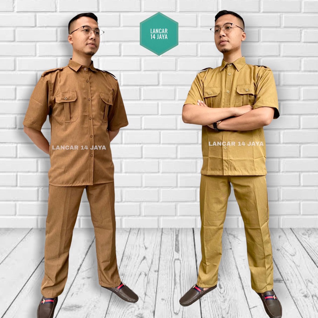 KEMEJA Civil Servant Uniforms Men's Khaki Local Government Uniforms ...