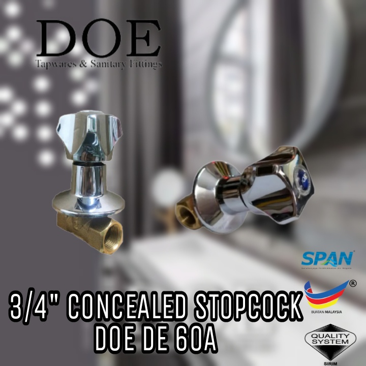 [100% ORIGINAL] DOE DE60/ DE60A/ DE60B Brass Concealed Stopcock / DOE ...