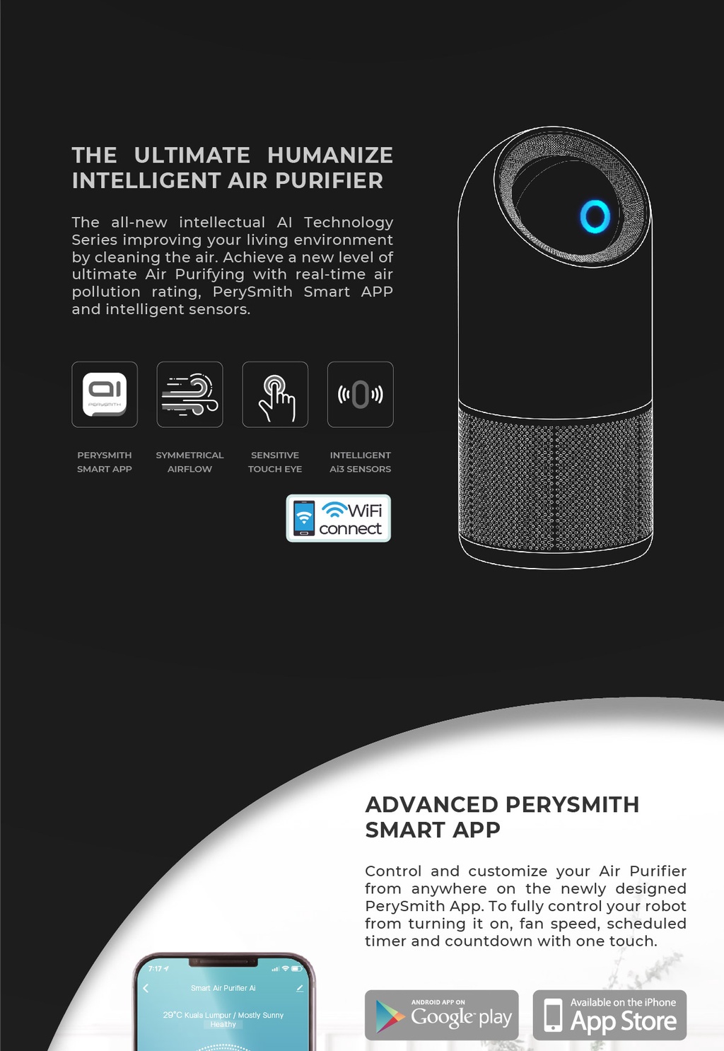 PerySmith Smart Air Purifier Ai Series Ai13 | Shopee Malaysia