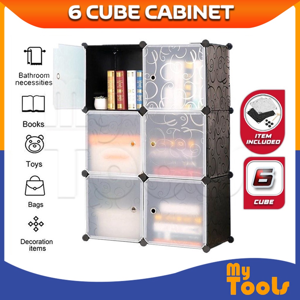 Cabinet 6 Cube Cubes Black DIY Wardrobe Black Stripes Rak Rack Storage ...