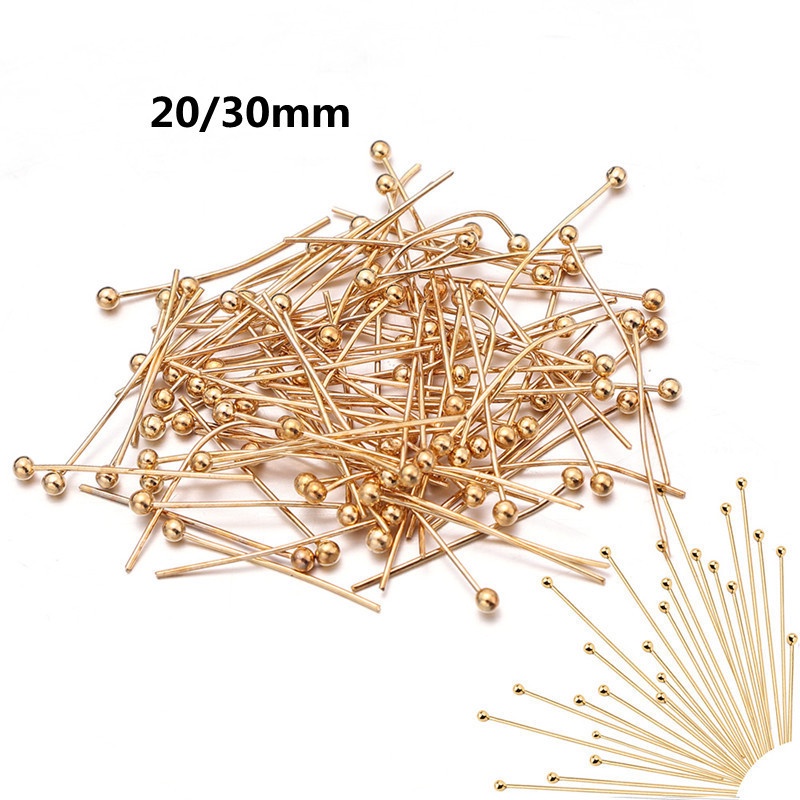 100Pcs/lot 20/30mm Silver Gold KC Gold Copper Ball Head Pins Needles ...