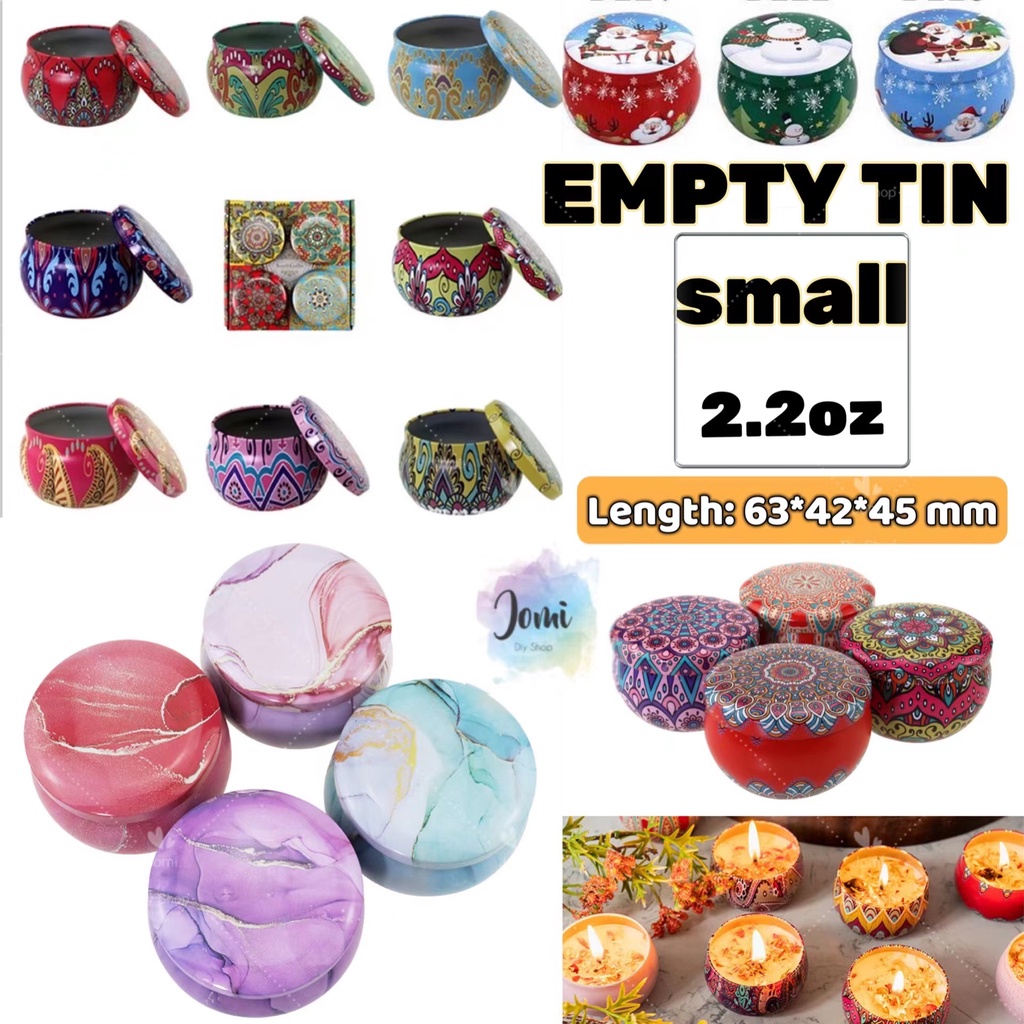 -🔥Ready Stock🔥Round Tin 2.2 oz Empty Box 1Pcs Scented Candle Gift Tin ...