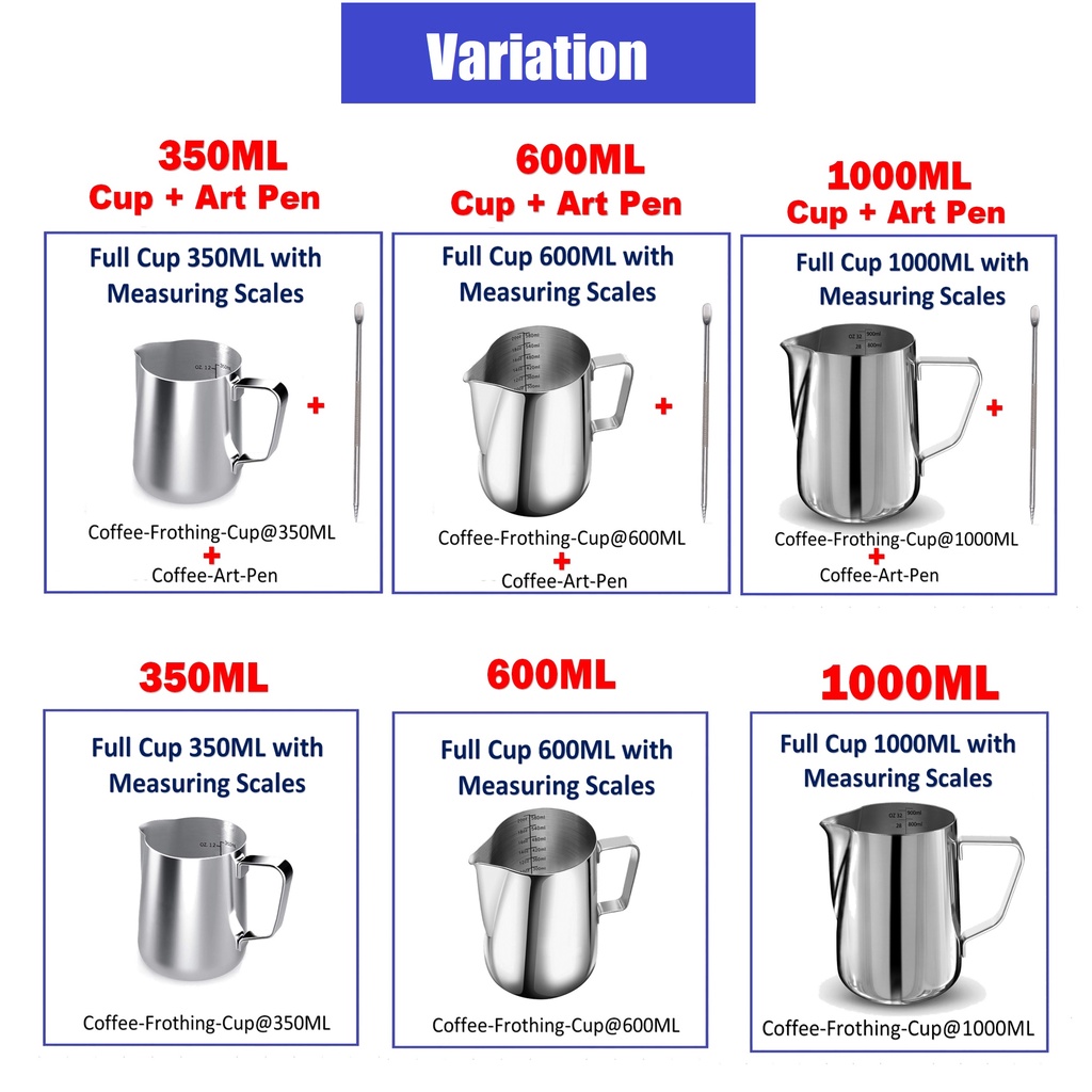 Full Cup 1000ML / 600ML / 350ML Thicken 304 Food Grade Stainless Steel ...