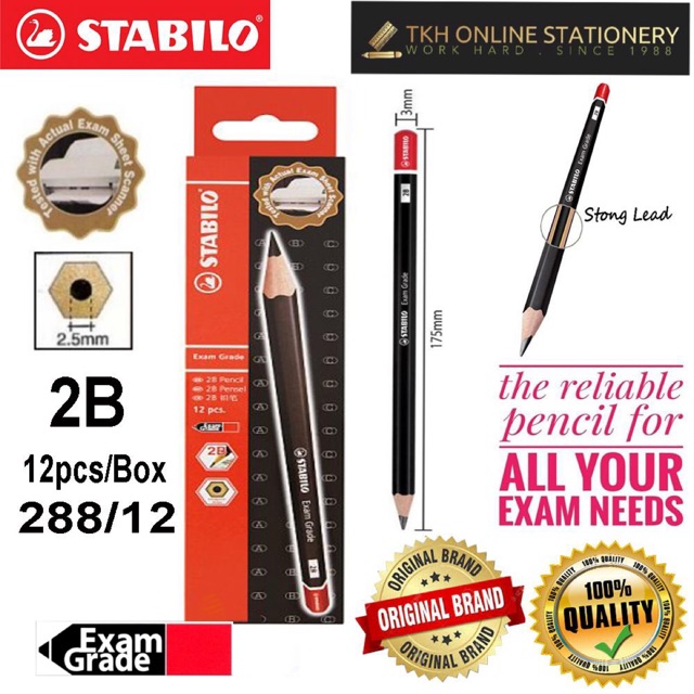 Stabilo Exam Grade Graphite 2B Pencil 12pc / Box | Shopee Malaysia