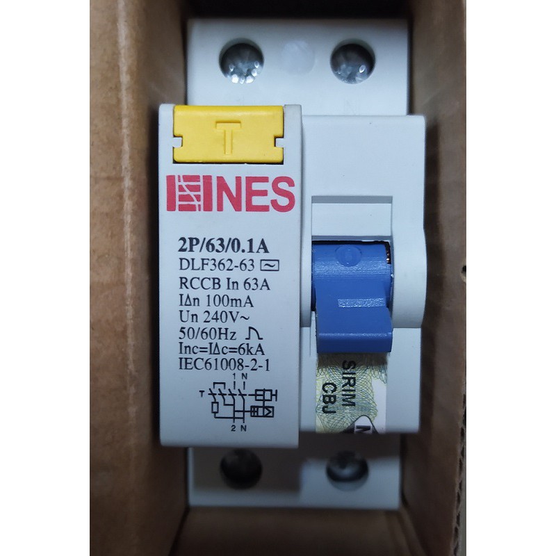 NES RCCB ELCB 63A 2 Poles 30mA / 100mA Circuit Breaker | Shopee Malaysia