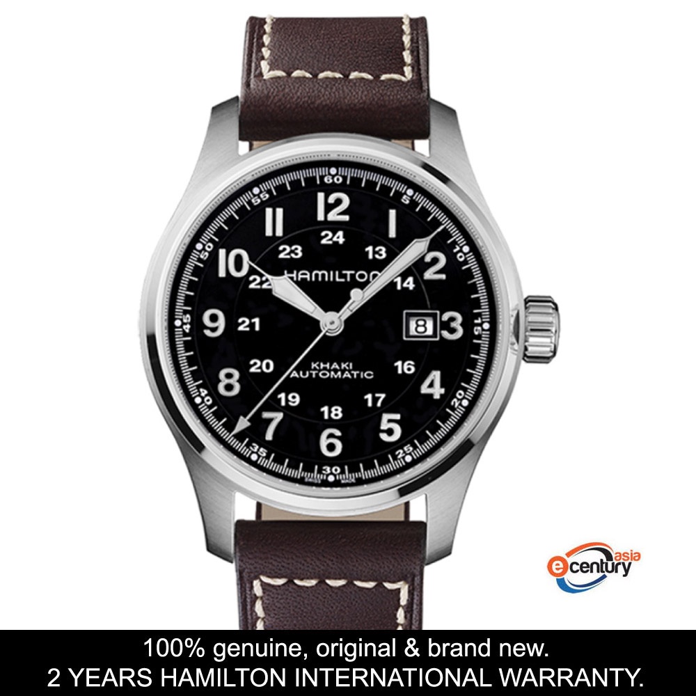 Hamilton H70625533 Men's Automatic Khaki Field Titanium 44MM Dark Brown ...