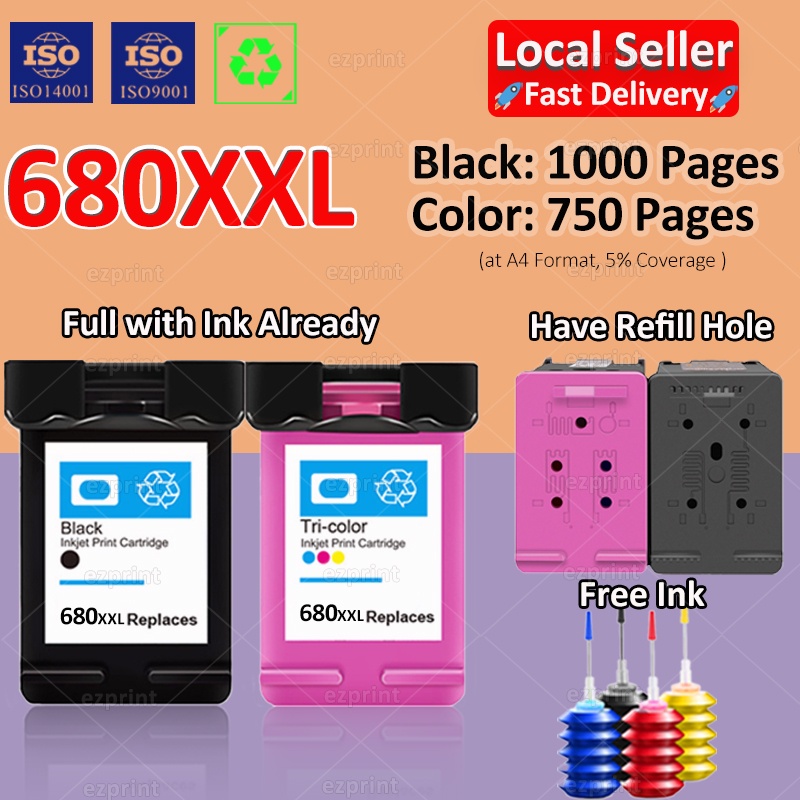 Compatible HP 680 HP 680XL HP 680XXL Ink Cartridge HP 680 Black HP 680 ...