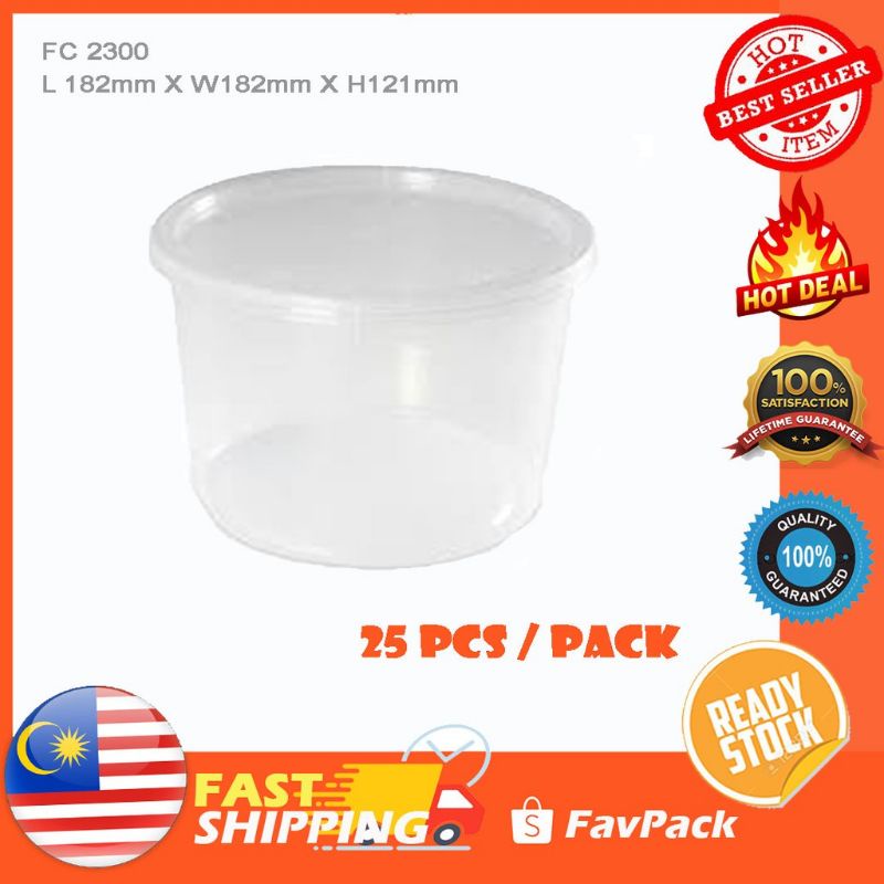 Bekas Plastik Bulat/Bekas Tapau Makanan/FC 2300 Round Plastic Food ...