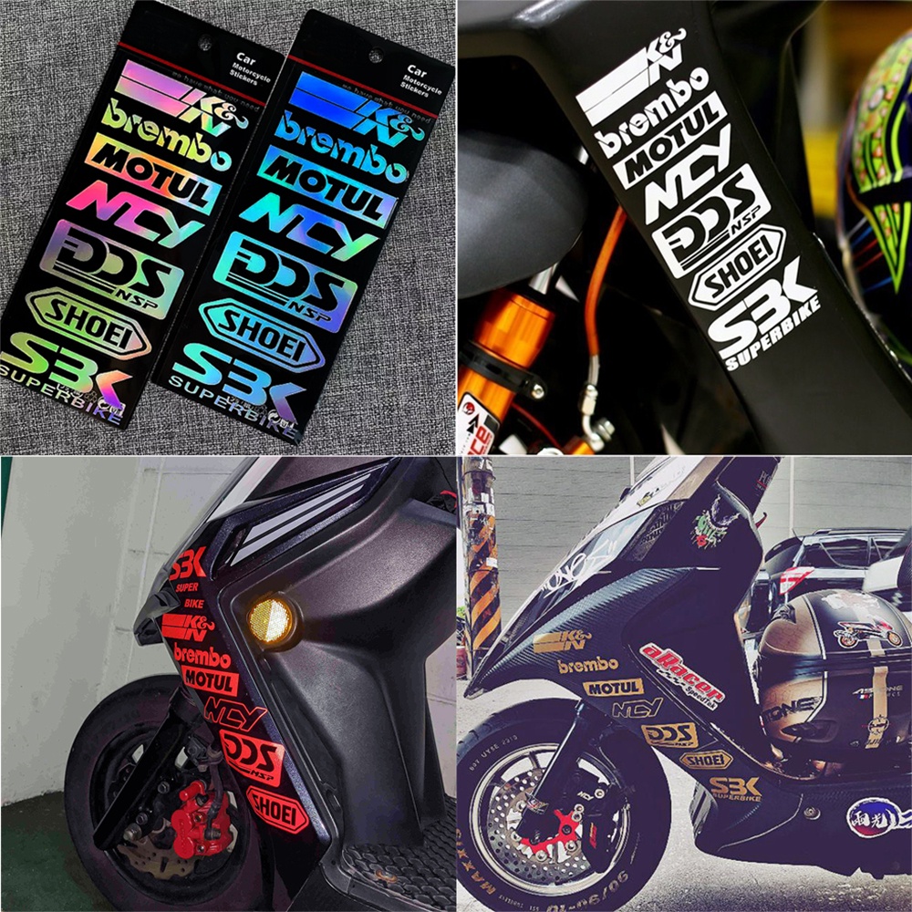 Reflective stickers ON brembo MOTUL NCY DDS SHOEI SBK Motorcycle side ...