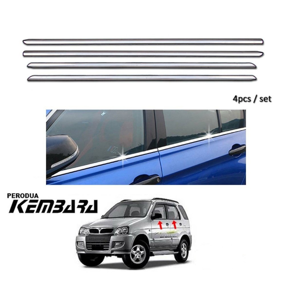 Perodua Kembara Window Trim Chrome Lining / Door Belt Moulding (4pcs ...