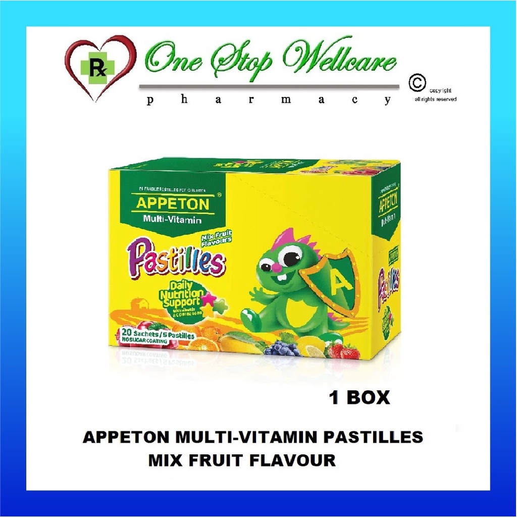 APPETON MULTI-VITAMIN PASTILLES MIX FRUIT FLAVOURS 1 BOX (EXP:12/2024 ...