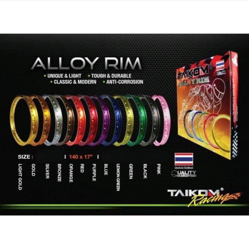 Taikom Racing Alloy Rim Colourful 36 Hole 140/17' Sport Rim Thailand ...