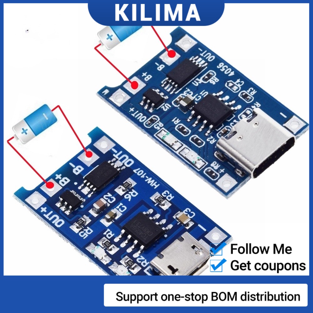 Type-c Micro USB TP4056 Battery Charging Module With Protection Charger ...