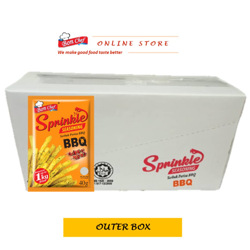 25 PACKS x 40g BBQ Bon Chef Sprinkle Seasoning - [ OUTER BOX ] | Shopee ...