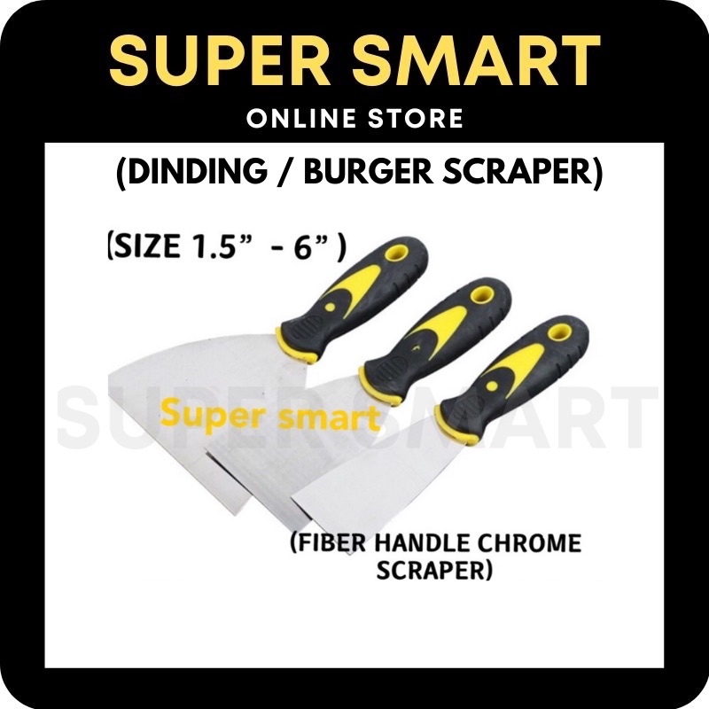 FIBER HANDLE SCRAPER (CHROME) BURGER FLIPER | Shopee Malaysia