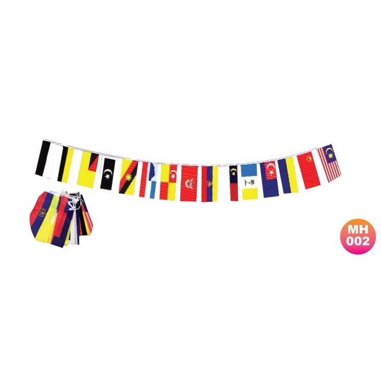 Bendera Malaysia Bendera Negeri Merdeka Hand Flag Hanging Flag Wooden ...