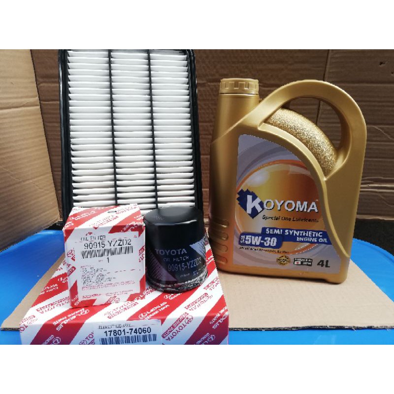TOYOTA CAMRY SXV10 SXV20 OIL FILTER + AIR FILTER + KOYOMA 5W30 SEMI ...