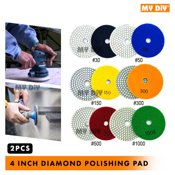 MYDIYHOMEDEPOT - Diamond Polishing Pad Disc 4" 100mm Wet/Dry Concrete ...
