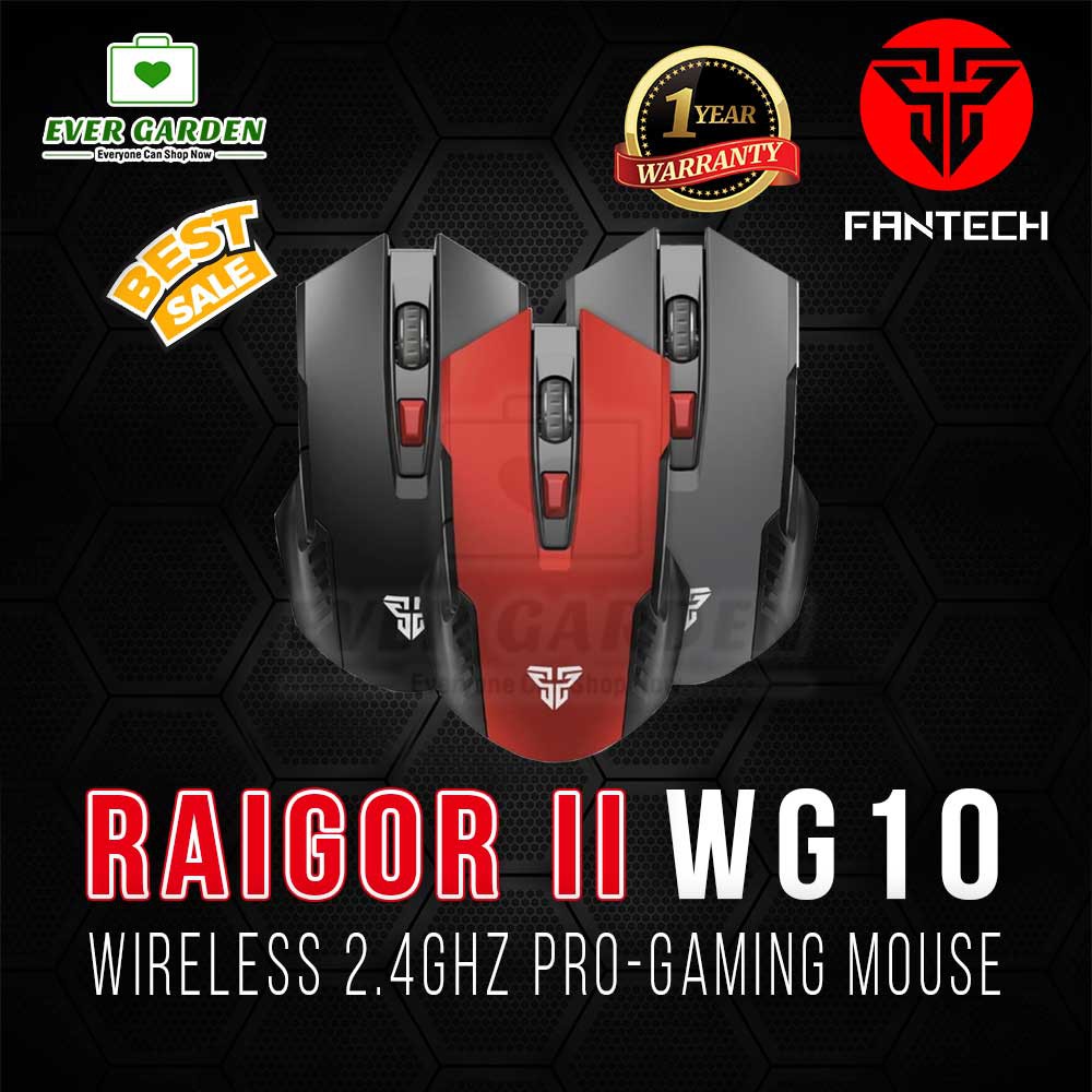 Evergarden Fantech WG10 Raigor II Red/Black Color 2000 DPI Wireless 2 ...