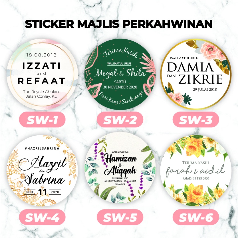 Sticker Kahwin Label Design Wedding Ceremony Sticker Aqiqah Birthday ...