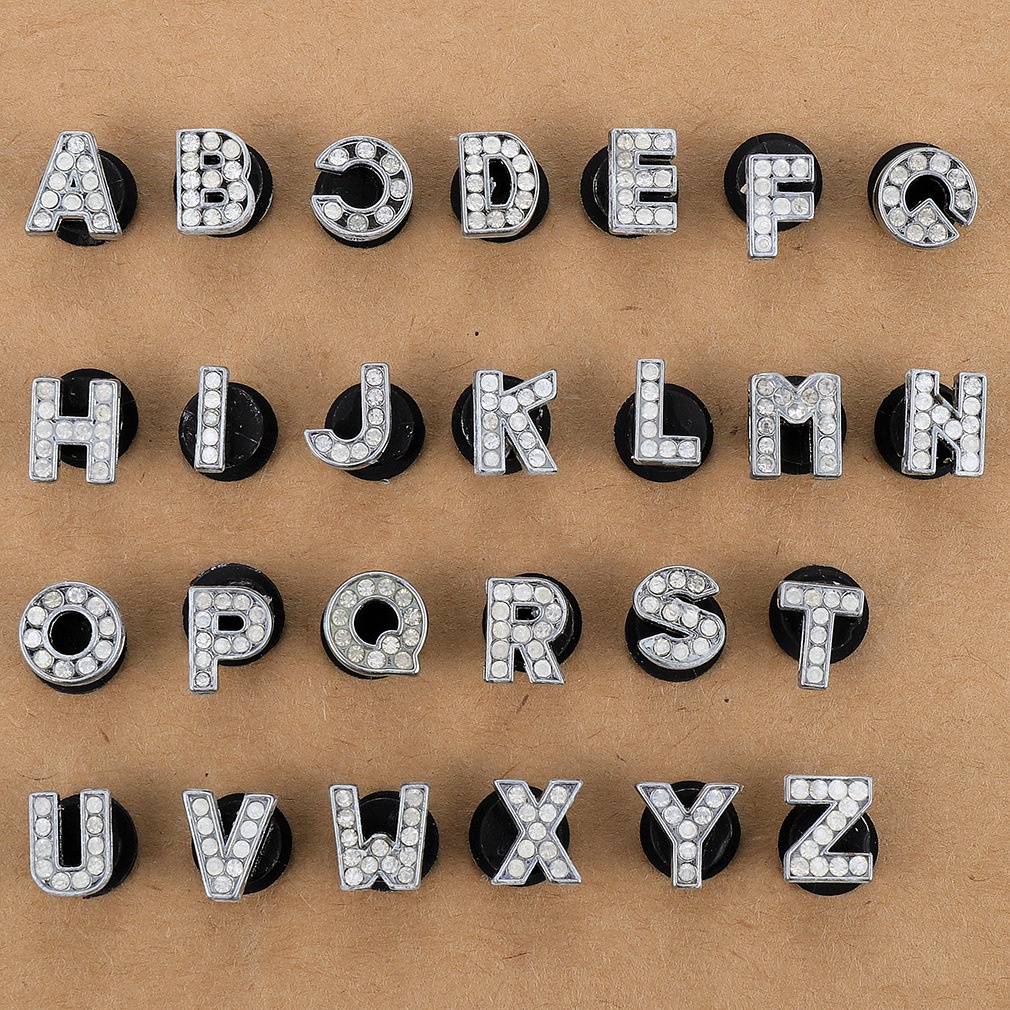 Fashion Alphabet jibits Letters for croc Crystal Number Jibits Charm ...