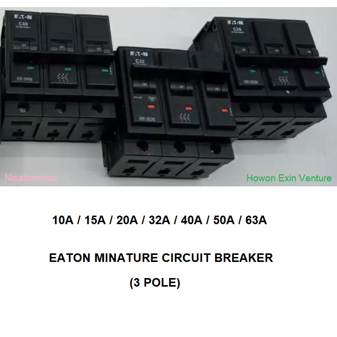 EATON MEM 10A 15A 20A 32A 40A 50A 63A 3 POLE 3P MCB 6KA (PLUG IN TYPE ...