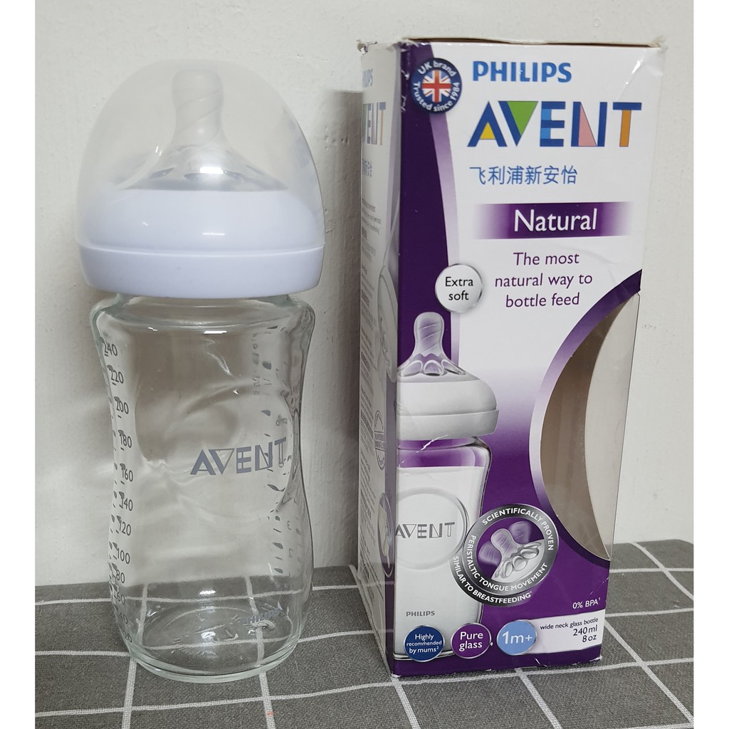 Phillips Avent Natural glass milk bottle 240ml | Shopee Malaysia