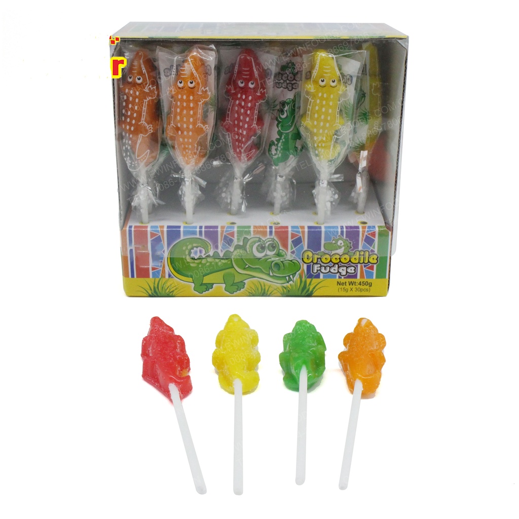 30 Pcs Crocodile Fudge Lollipop Candy Ifor Parties Birthdays HALAL (LOCAL READY STOCKS) | Shopee ...