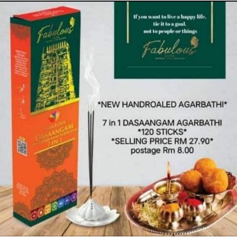FABULOUS 7 in 1 DASANGAM HAND-ROLLED Masala Incense Sticks | Shopee ...