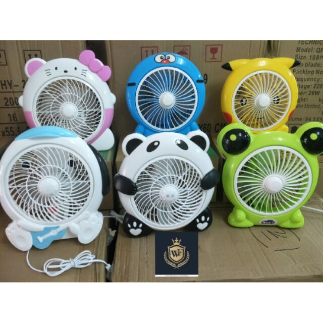 Cartoon Electric Desktop Table Fan- pikachu / minon/Doreamon | Shopee ...