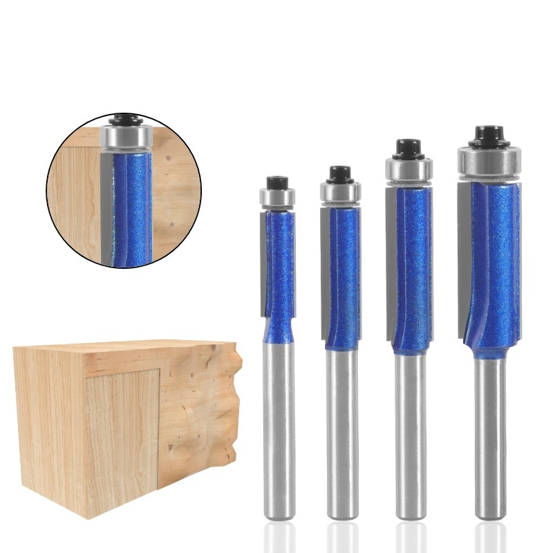 Double Flutes Straight Flush Trimming Router Bit with Top Bearing ...
