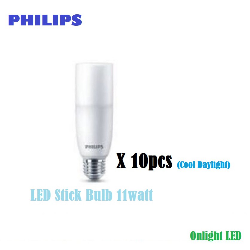 Philips led stick bulb 11watt x10pcs (Cool Daylight) | Shopee Malaysia