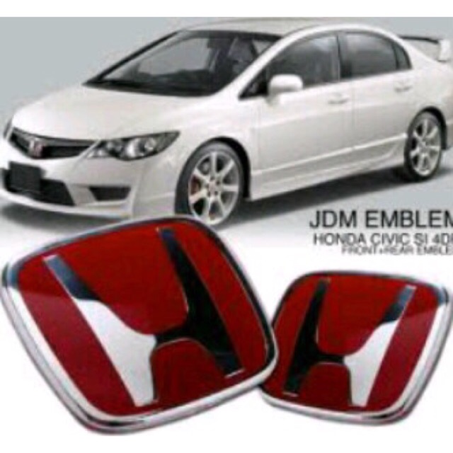 Red Honda Special logo Civic FD Emblem Front And Back | Shopee Malaysia