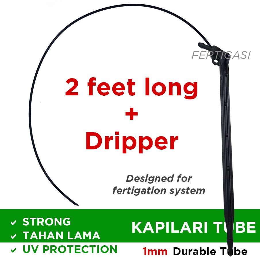 2 kaki Kapilari Tiub 1mm Tube Fertigasi + Dripper head microtube ...