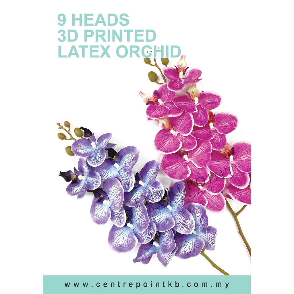 【READY STOCK】100++ Colours!! 9 Heads 3D Latex Butterfly Orchid 【D ...