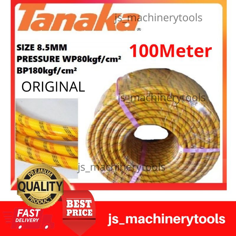 Tanaka High Pressure Hose 8.5mm 100Meter Japan Tanaka Pipe sembur air ...